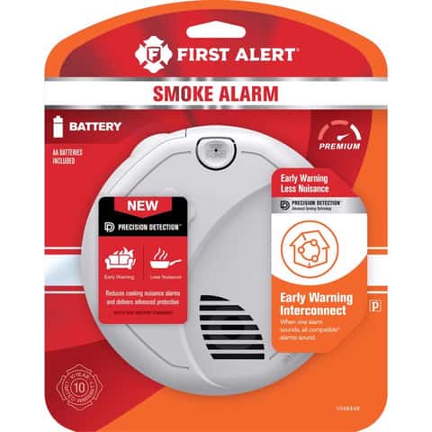 First Alert Wireless Interconnect Battery-Powered Photoelectric Smoke ...