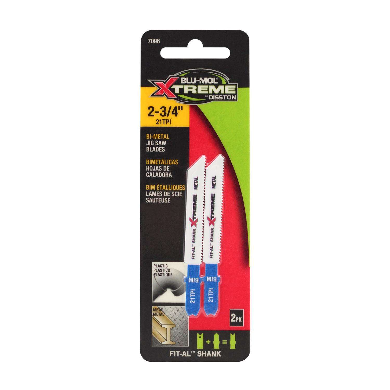 Blu-Mol Xtreme 2-3/4 in. Bi-Metal Universal Jig Saw Blade 21 TPI 2 pk ...