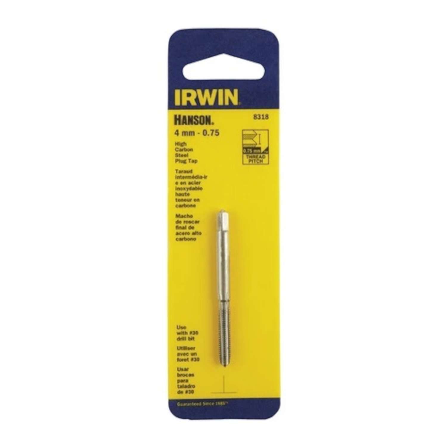 Irwin Hanson High Carbon Steel Metric Plug Tap 4 - 0.75 mm 1 pc - Ace ...