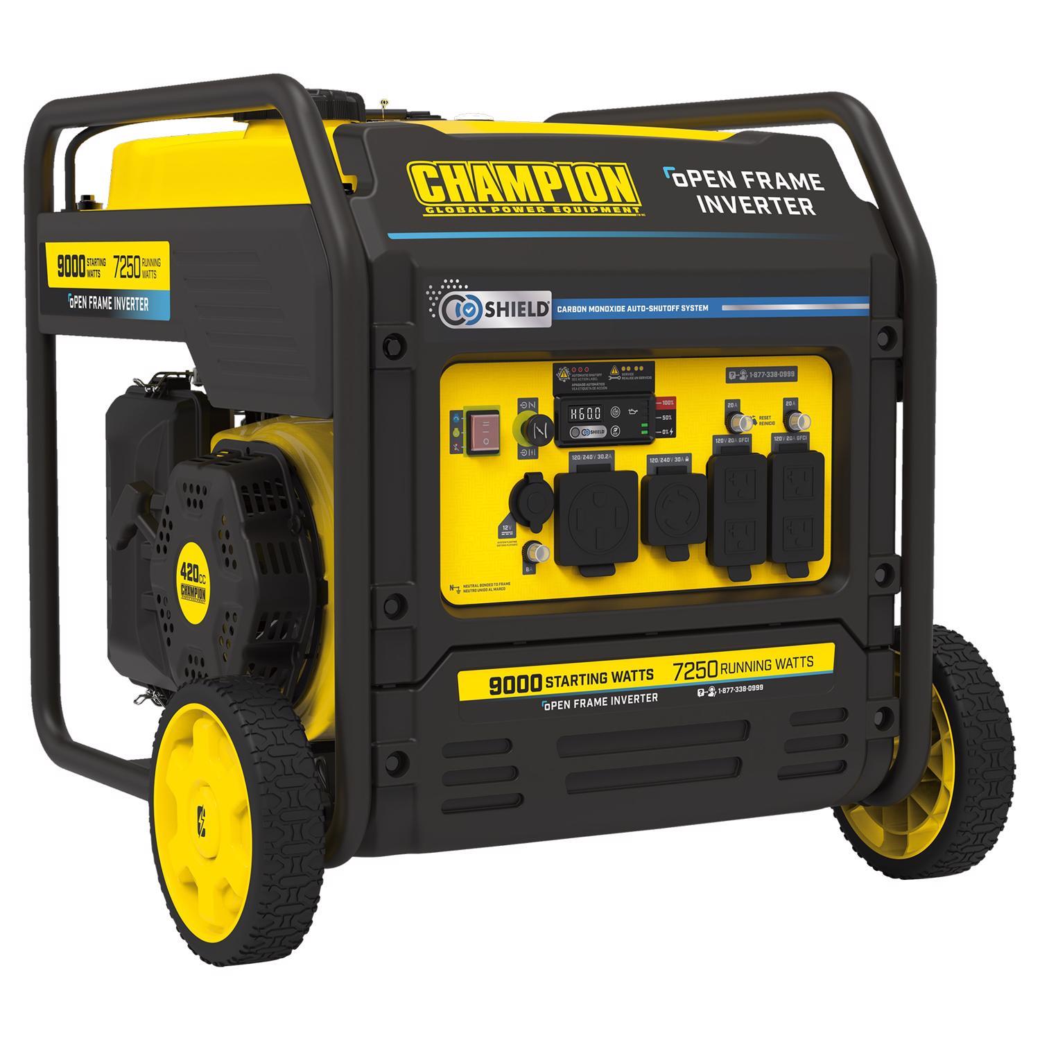 Champion 7250 W 9000 W 120/240 V Gasoline Portable Portable Generator ...
