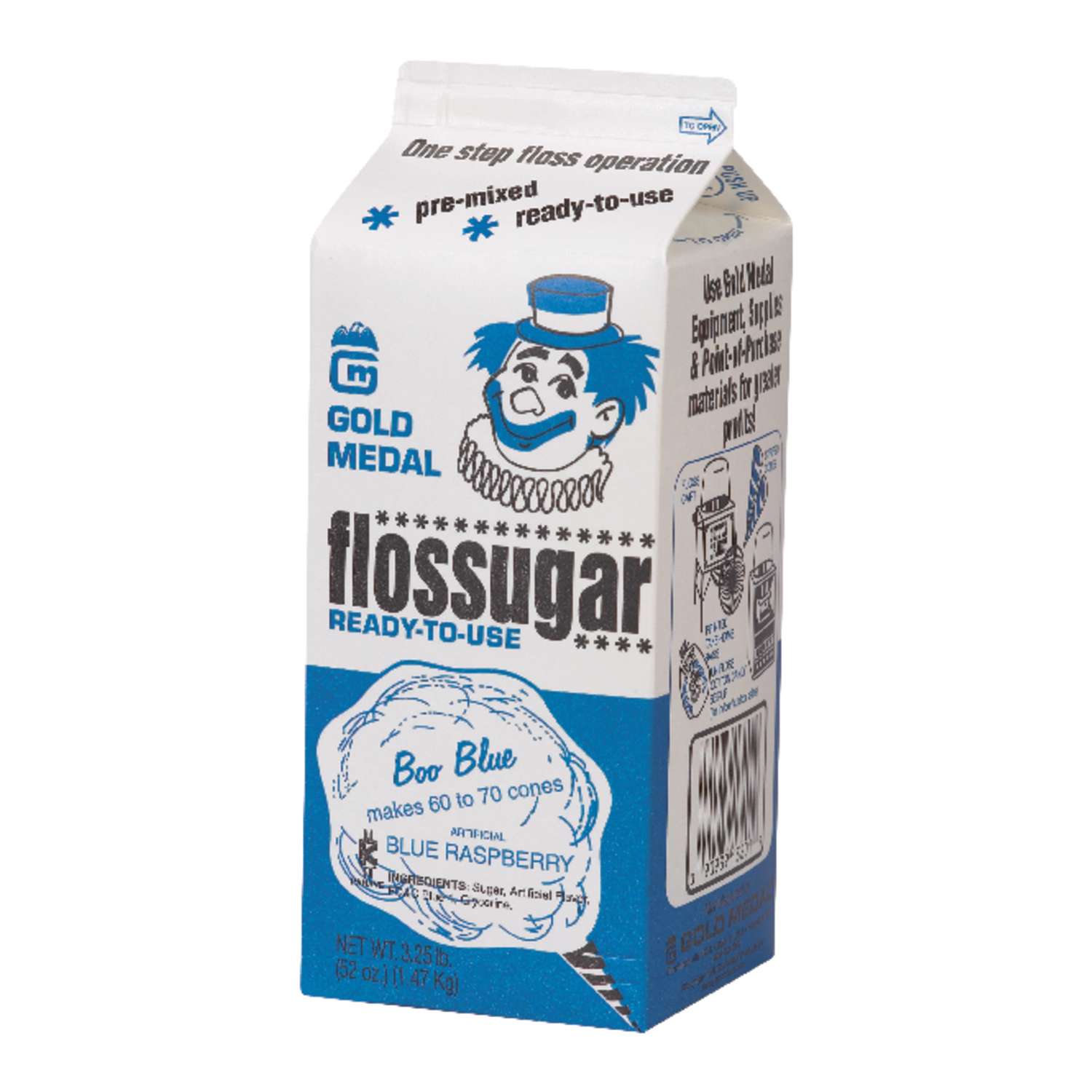 Gold Medal Flossugar Blue Raspberry Cotton Candy Sugar 3.25 lb Mfr ...
