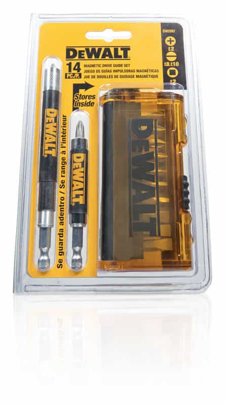 DeWalt Multi Size in. x 2 in. L Drive Guide Heat-Treated Steel 14 pc ...