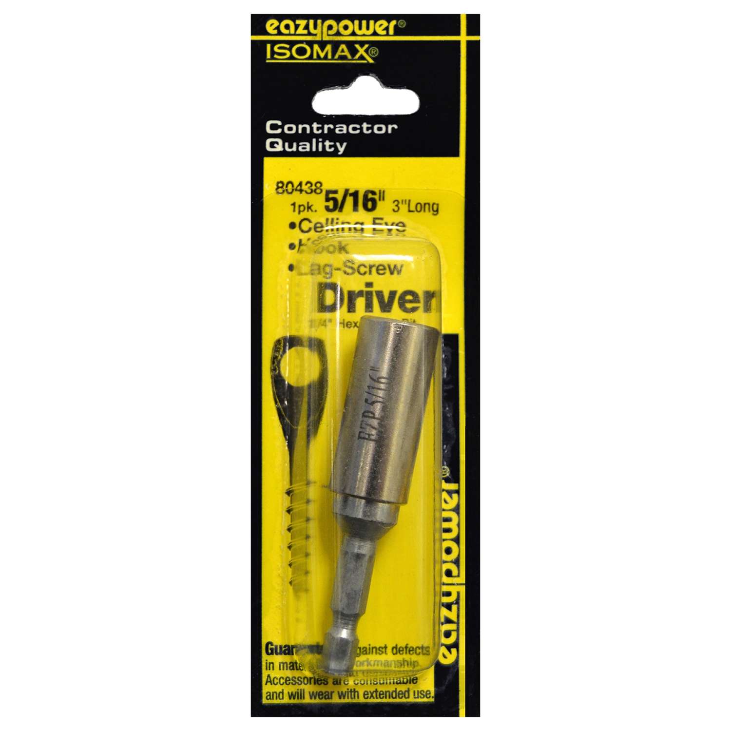Eazypower Isomax 5/16 in. X 3 in. L Ceiling Lag Screw Driver ...