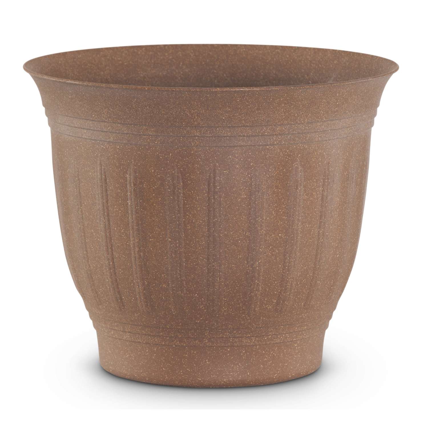 Bloem 12.8 in. H X 15.4 in. D Plastic Flower Pot Dark Earth - Ace Hardware
