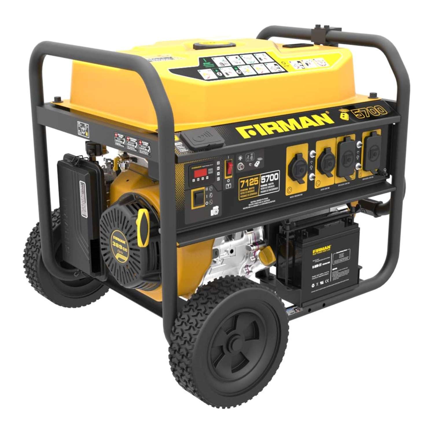 Firman Performance Series 5700 W 120/240 V Gasoline Portable Generator ...