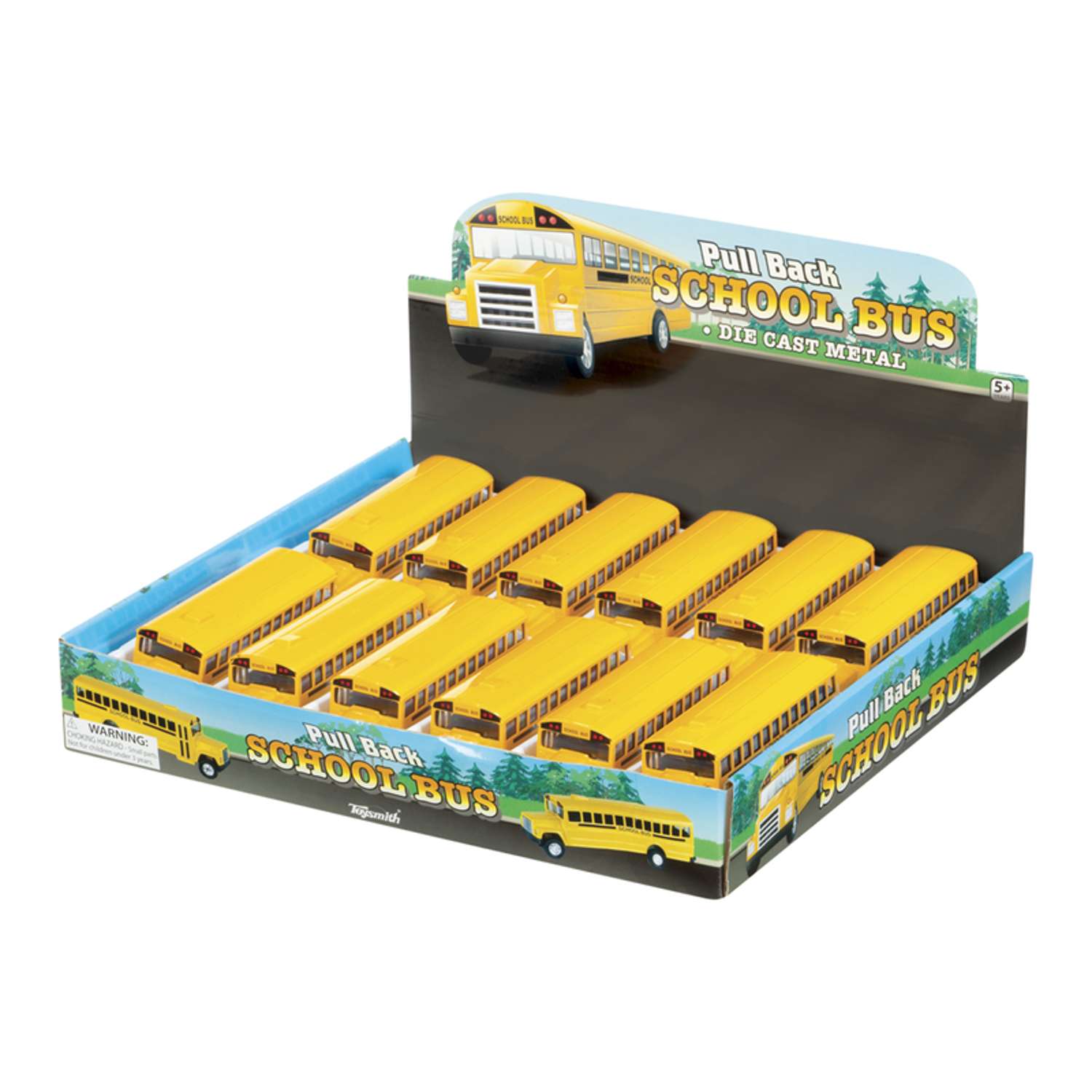 Toysmith Pull Back School Bus Toy Die Cast Metal Bright Yellow - Ace ...