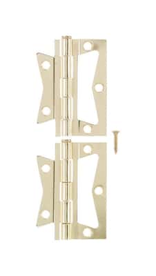 Ace 2.75 in. W x 2-1/2 in. L Bright Brass Brass Non-Mortise Hinge 2 pk ...