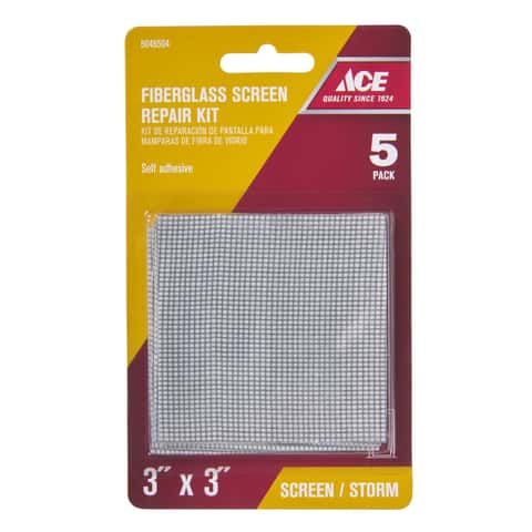 Ace Gray Fiberglass Screen Repair Patch 3 in. W X 3 in. L 5 pk - Ace ...