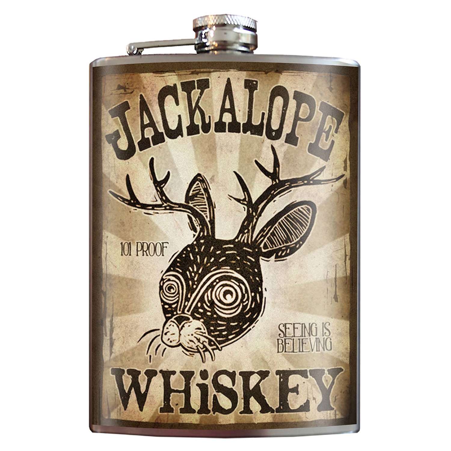 Trixie & Milo 8 oz Brown Stainless Steel Hip Flask Mfr# FLSK-JKLOP ...