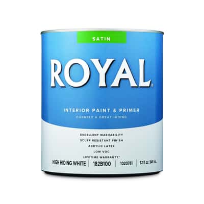 Royal Satin High Hiding White Paint Interior 1 qt. - Ace Hardware