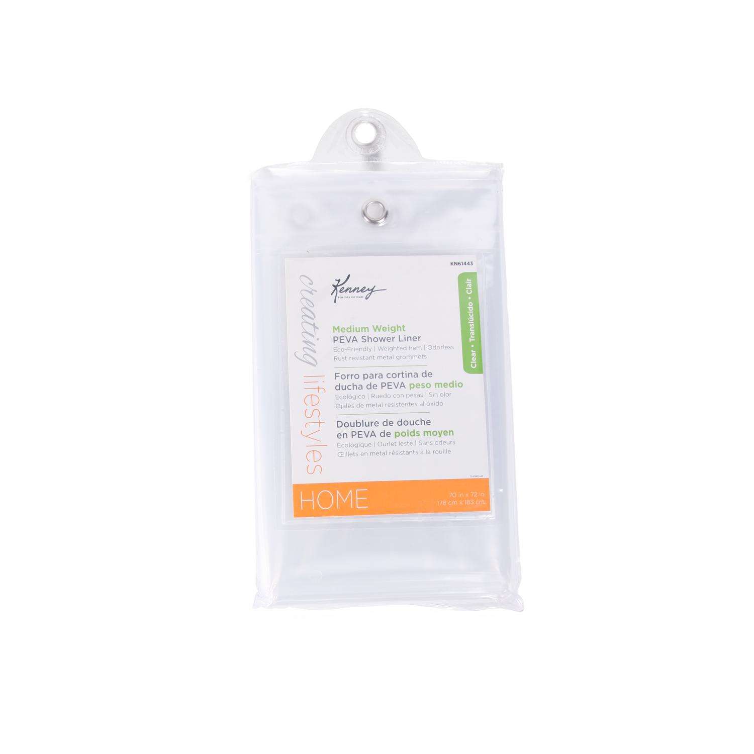 Kenney 72 in. H X 70 in. W Clear Shower Curtain Liner PEVA - Ace Hardware