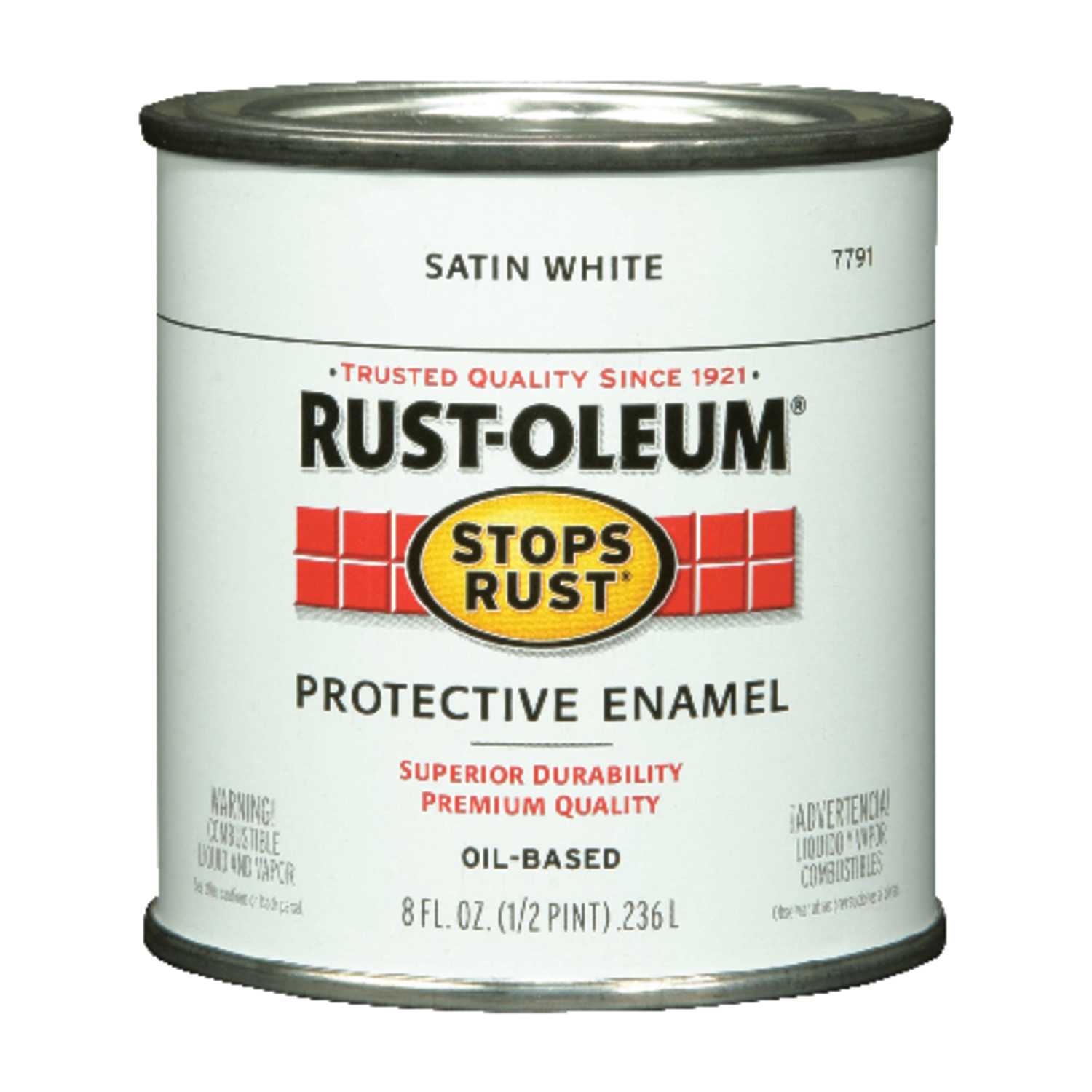 Rust-Oleum Indoor and Outdoor Satin White Protective Enamel 0.5 pt ...