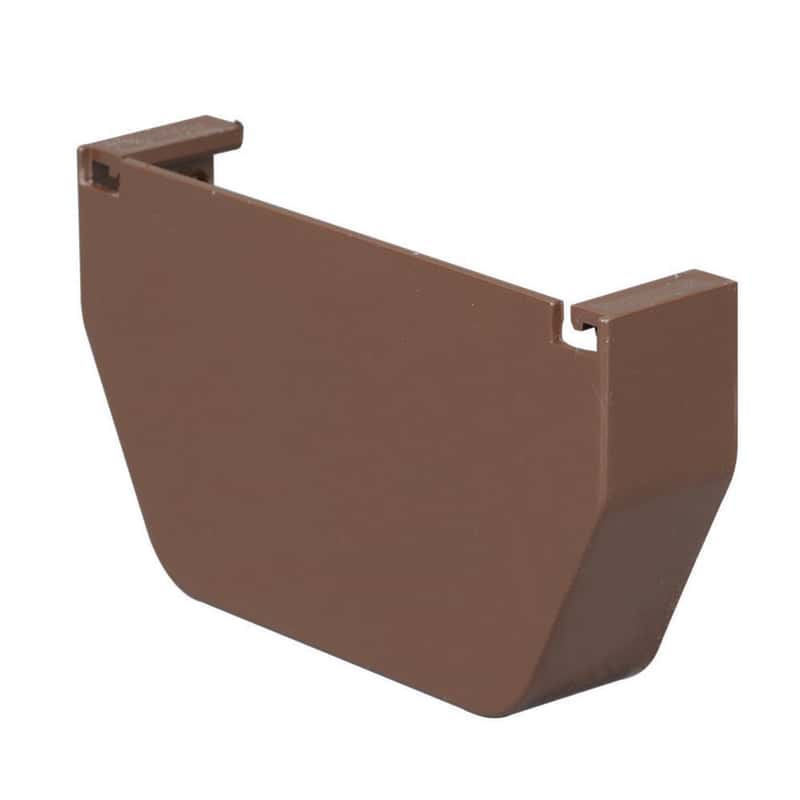 Amerimax 5.8 in. H X 4.5 in. W X 5 in. L Brown Vinyl U Gutter End Cap ...