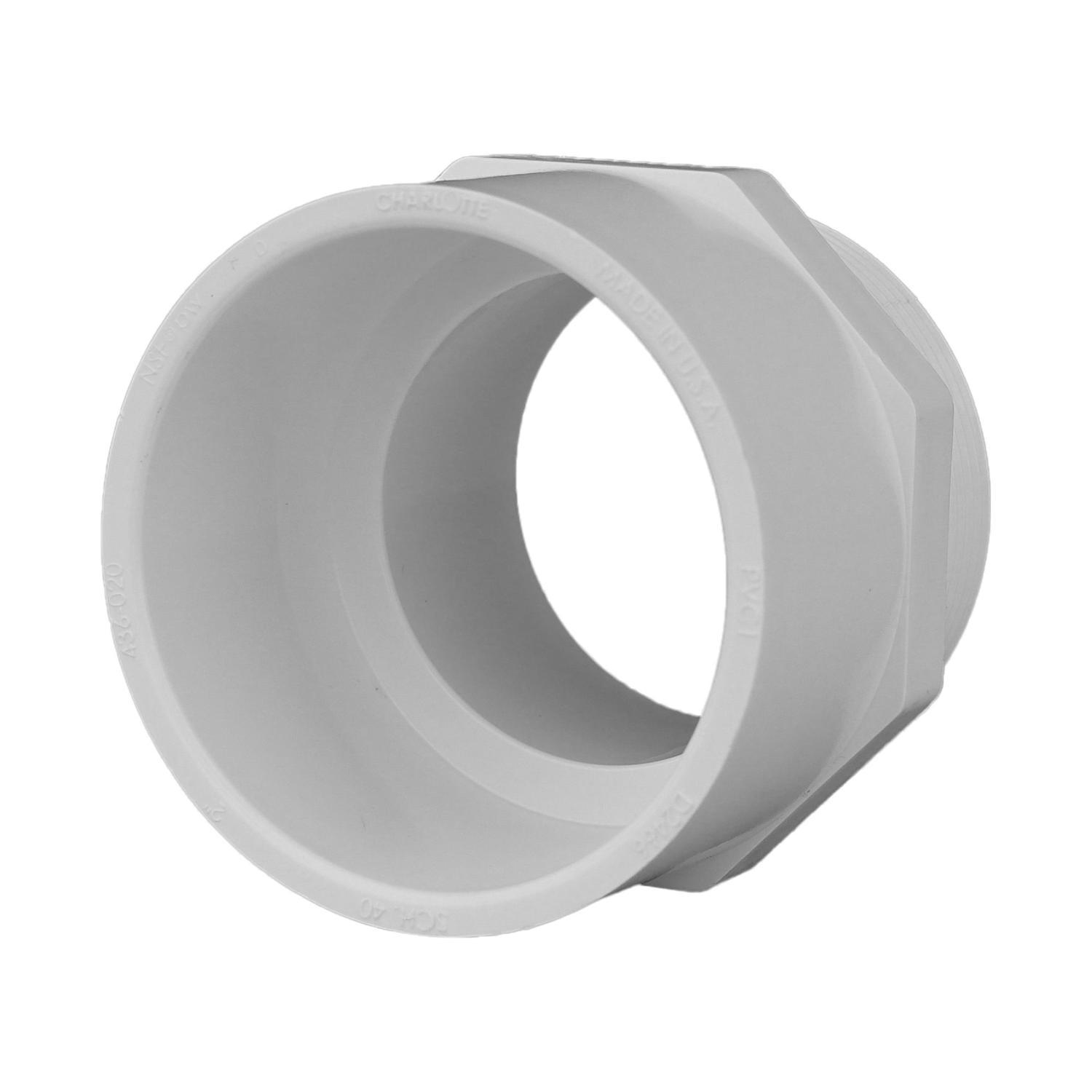 Charlotte Pipe Schedule 40 2 in. Slip X 2 in. D MPT PVC Pipe Adapter 1 ...
