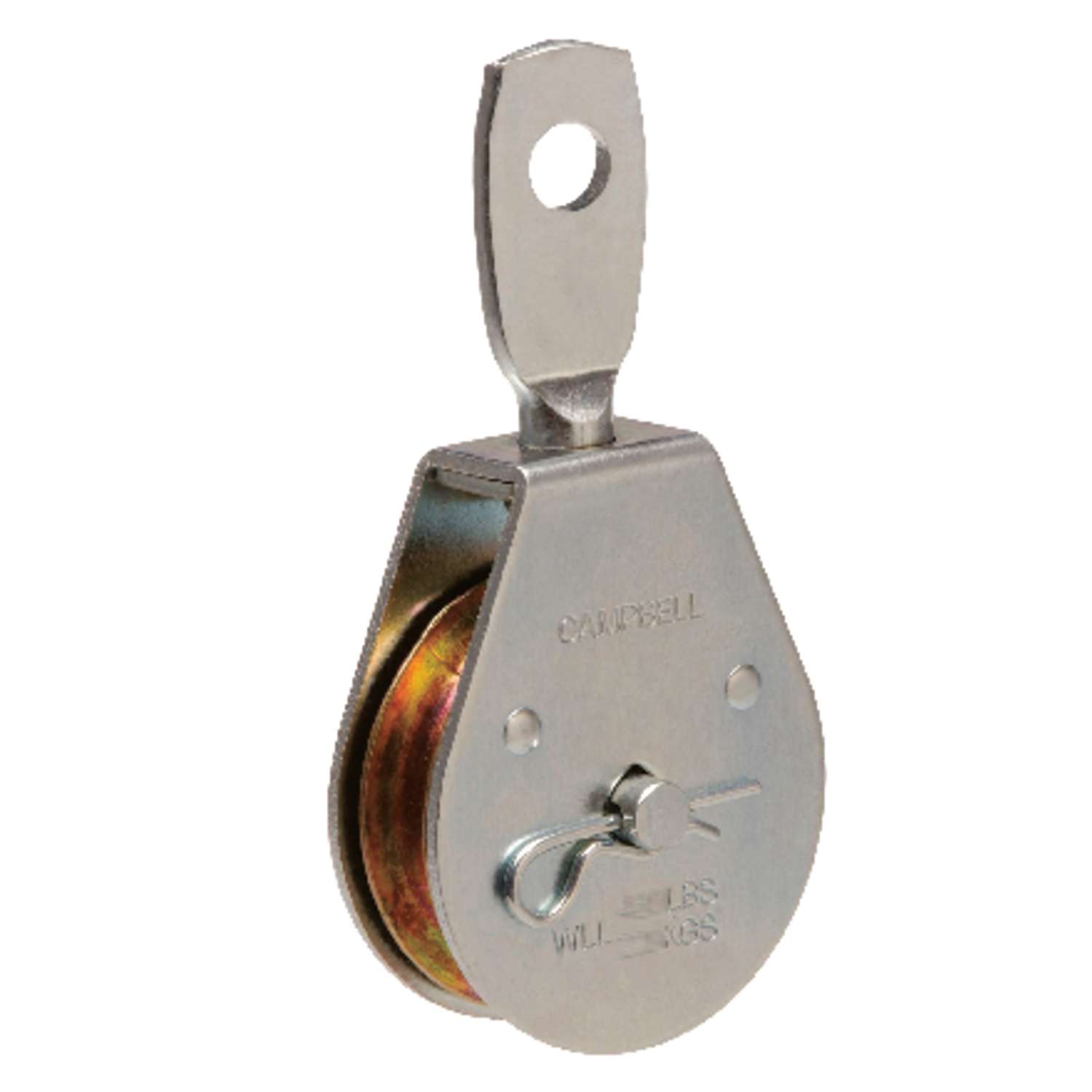 Campbell 3 in. D Zinc Plated Steel Swivel Eye Single Sheave Swivel Eye ...