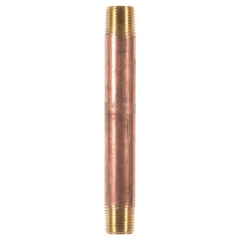 1/2 in. MPT X 1/2 in. D MPT Red Brass Nipple 6 in. L - Ace Hardware