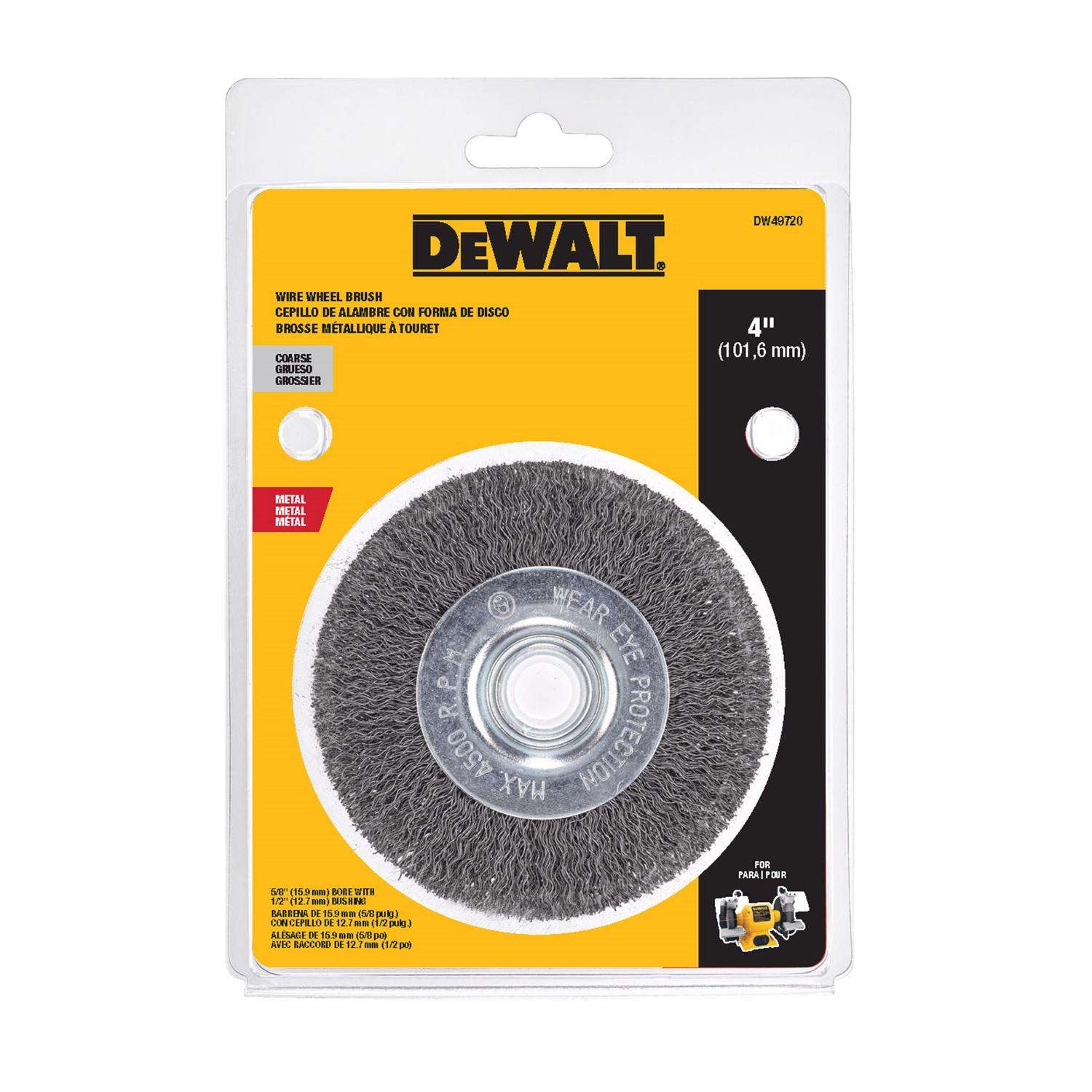 DeWalt 4 in. Coarse Crimped Wire Wheel Brush Metal 4500 rpm 1 pc - Ace ...