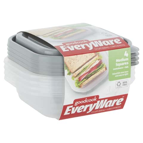 Good Cook EveryWare 2.9 cups Clear Food Storage Container Set 4 pk ...