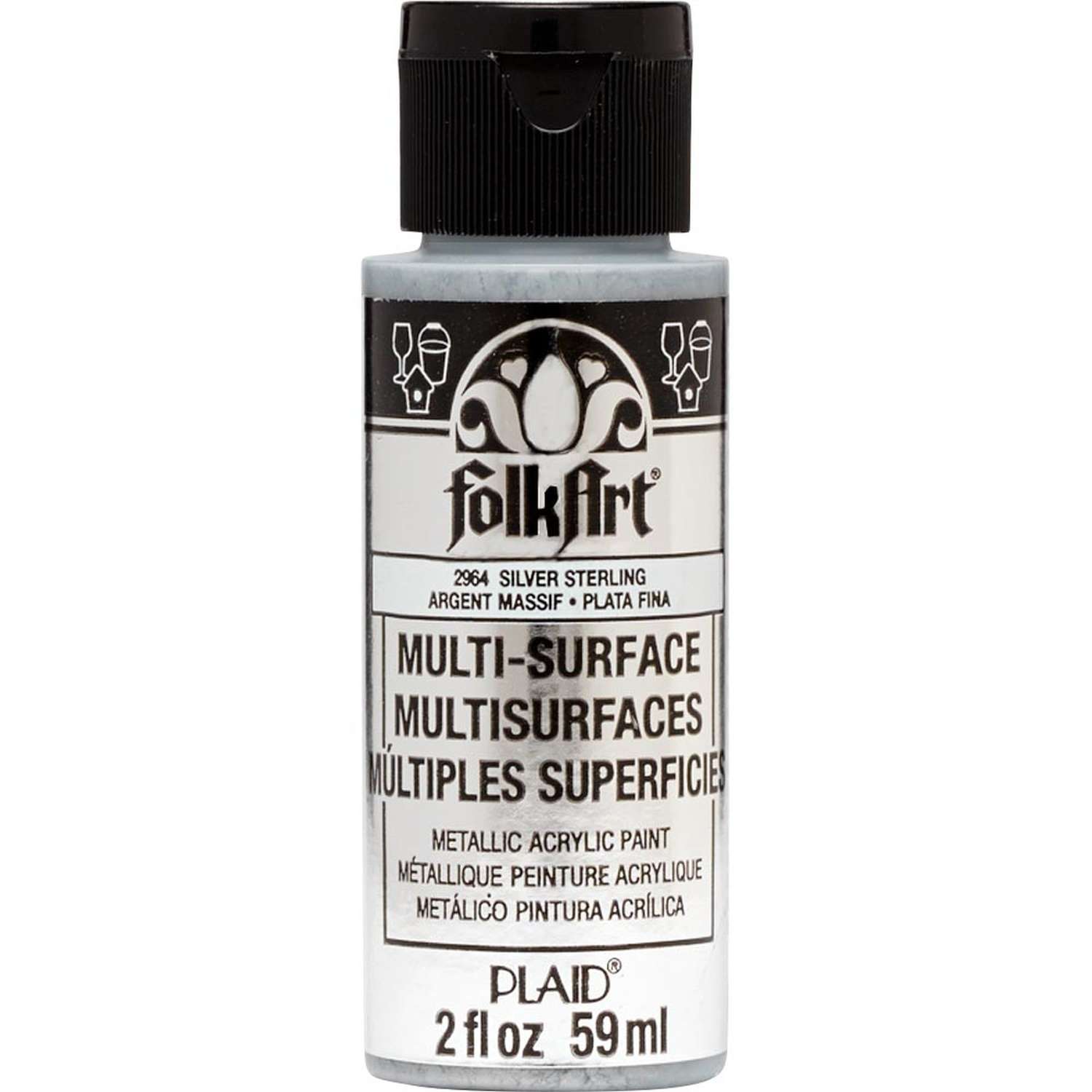 FolkArt Metallic Sterling Silver Hobby Paint 2 oz - Ace Hardware