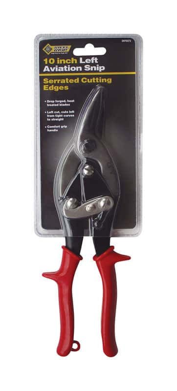 Steel Grip 10 in. Chrome Alloy Steel Left Serrated Aviation Snips 1 pk ...