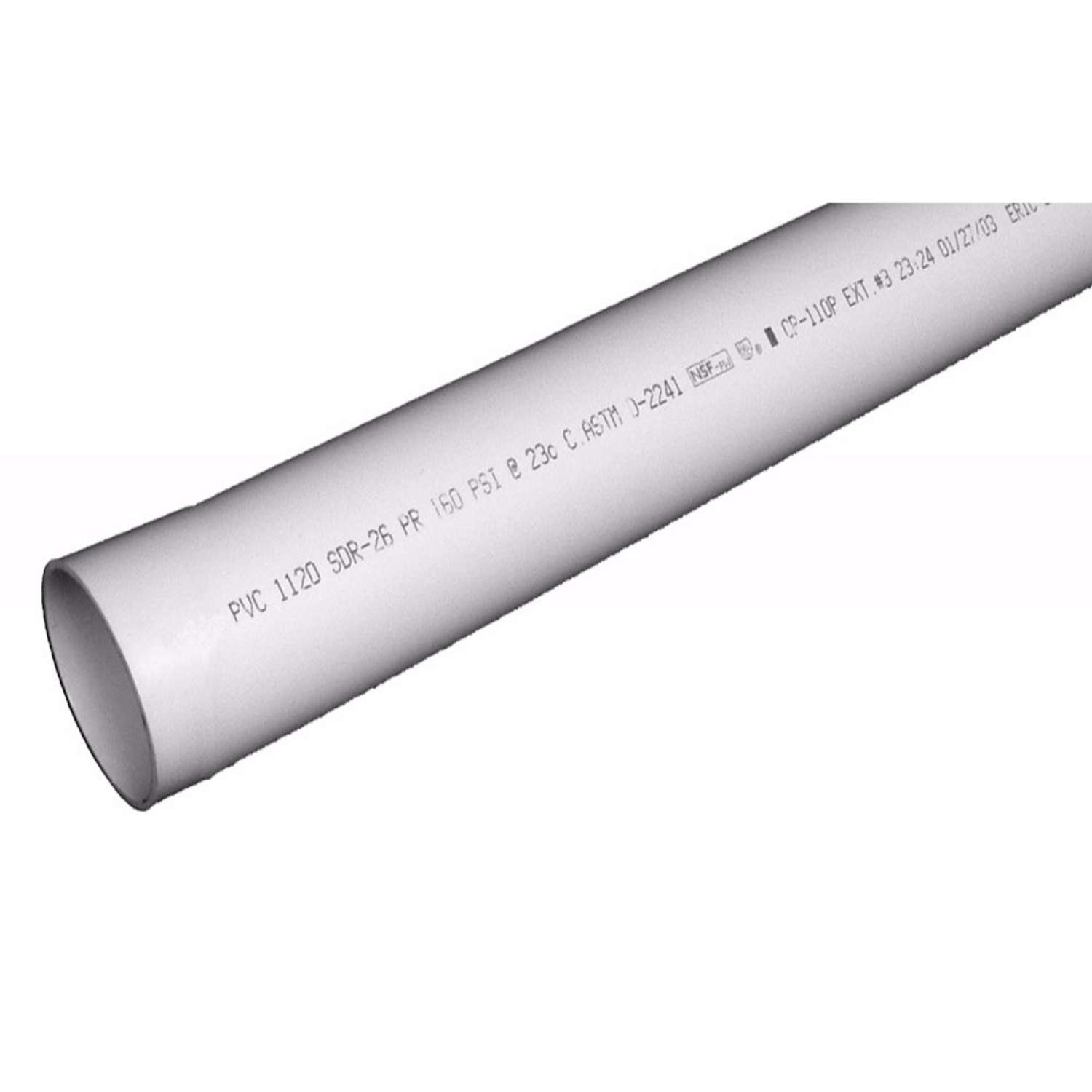 JM Eagle SDR26 PVC Pressure Pipe 1-1/4 in. D X 10 ft. L Plain End 160 ...