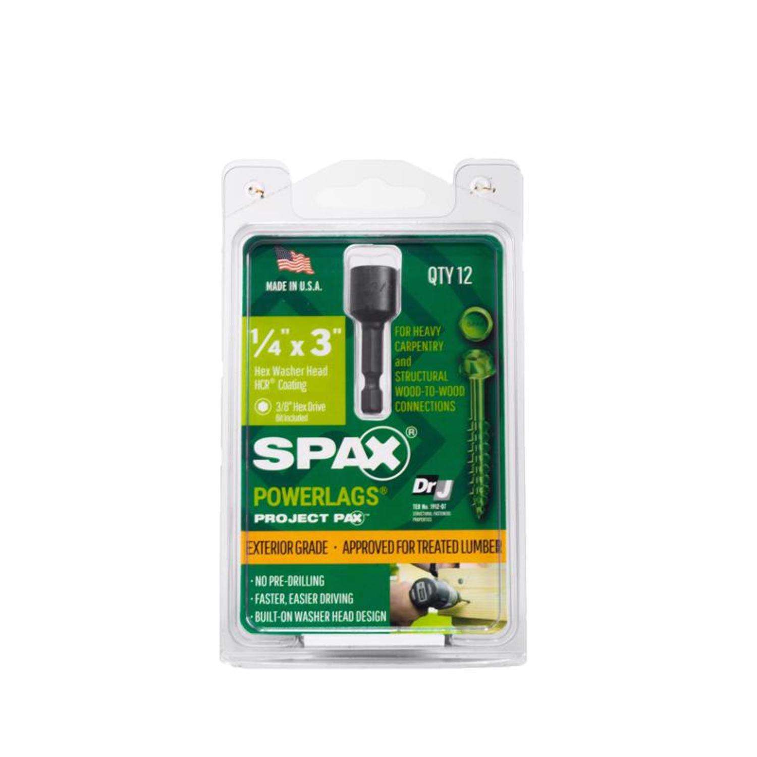 SPAX PowerLags 1/4 in. X 3 in. L Washer High Corrosion Resistant Carbon ...