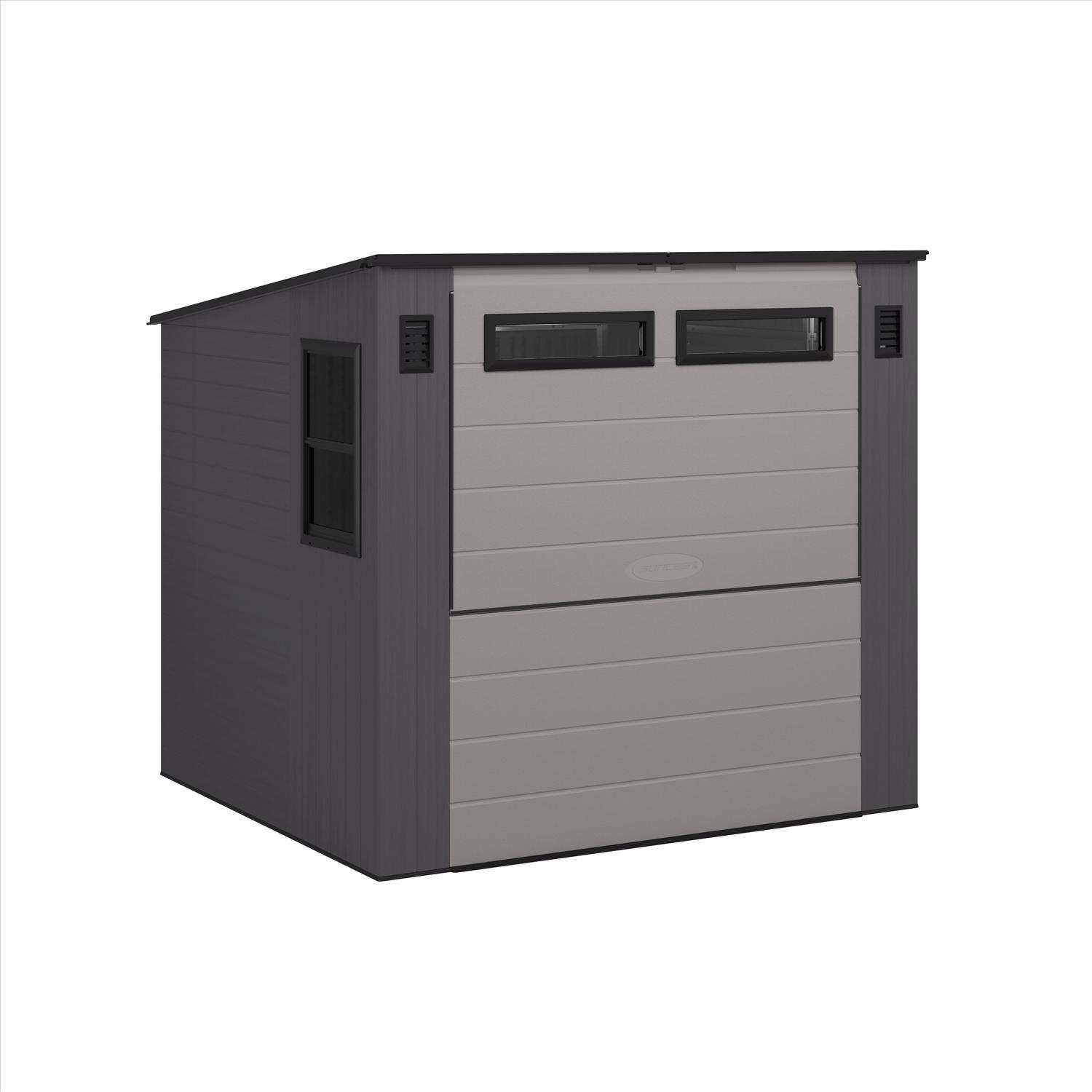 Suncast 8 ft. x 7 ft. Resin Standard Pent Storage Shed with Floor Kit ...