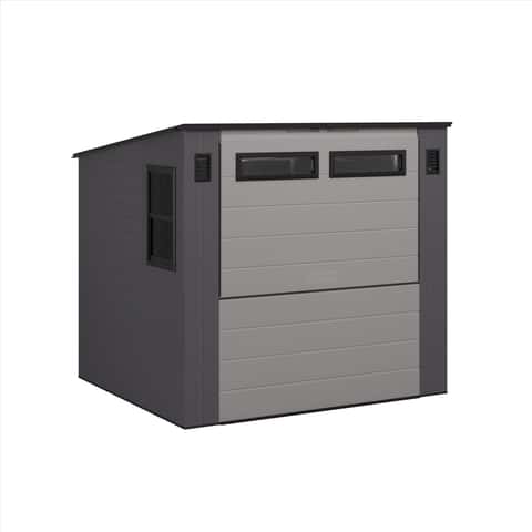 Suncast 8 ft. x 7 ft. Resin Standard Pent Storage Shed with Floor Kit ...
