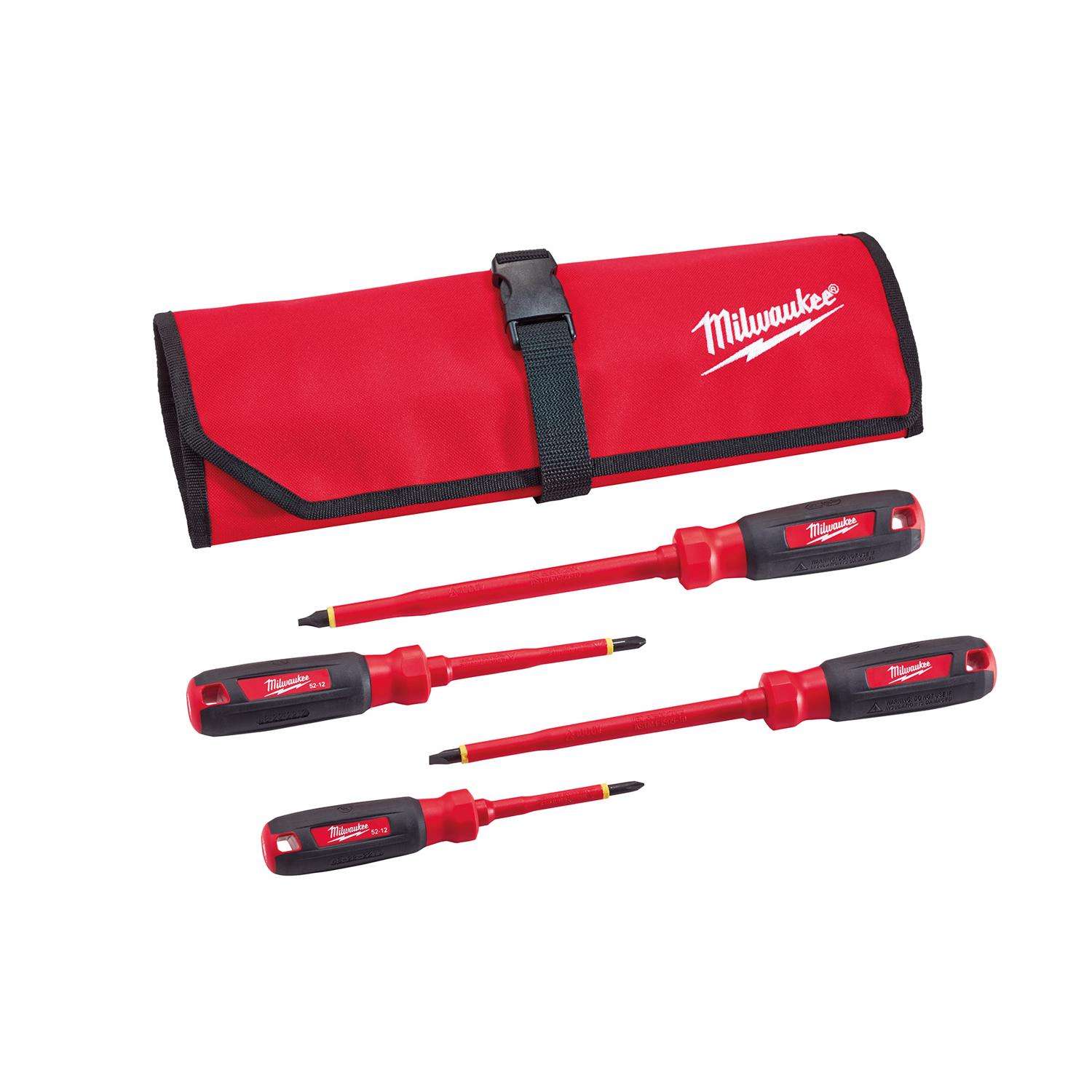 Milwaukee Slotted/Square 1000V Insulated Screwdriver Set 4 Tool - Ace ...