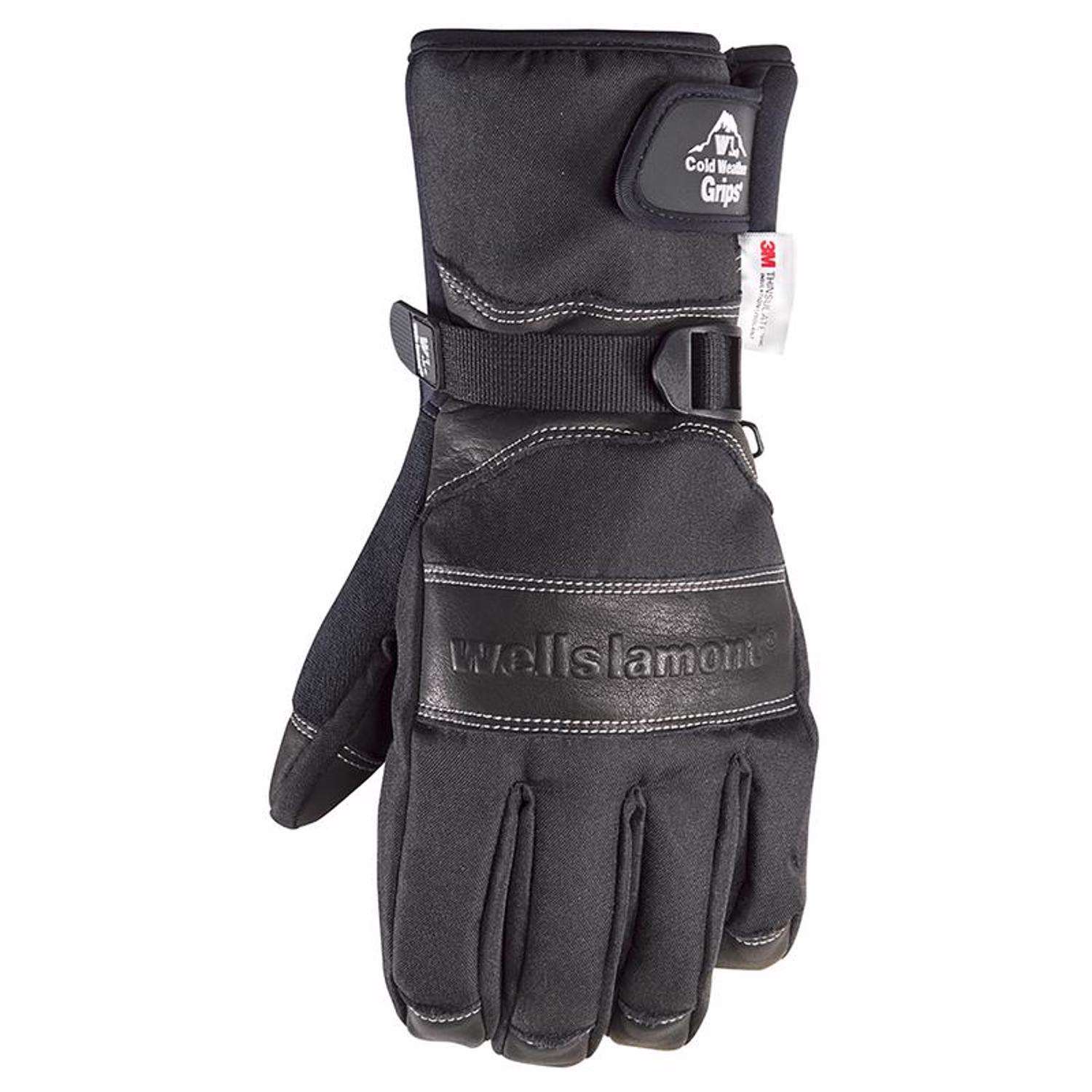 Wells Lamont Cold Weather Grips XL Cowhide Leather Winter Black Gloves ...