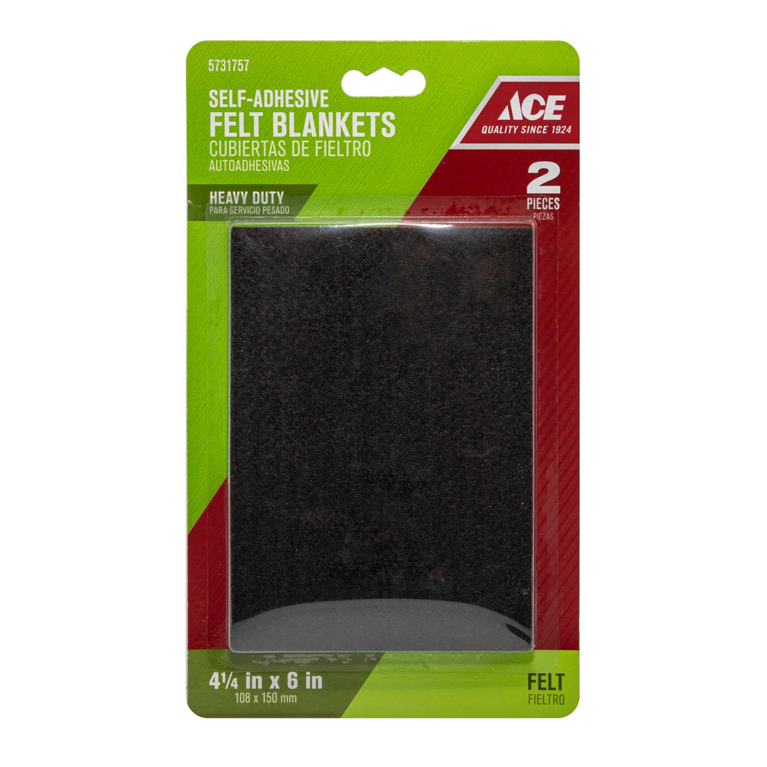Ace Felt Self Adhesive Blanket Brown Rectangle 4-1/4 in. W X 6 in. L 2 ...