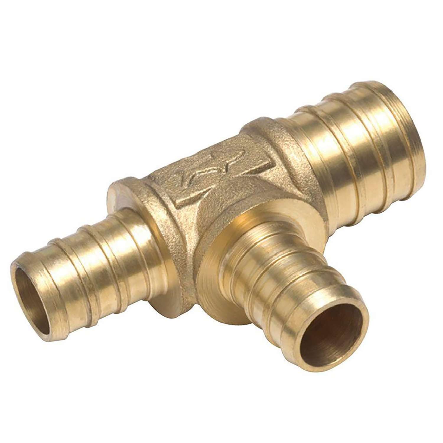 SharkBite 3/4 inch PEX T X 1/2 inch D PEX Brass Reducing Tee - Ace Hardware
