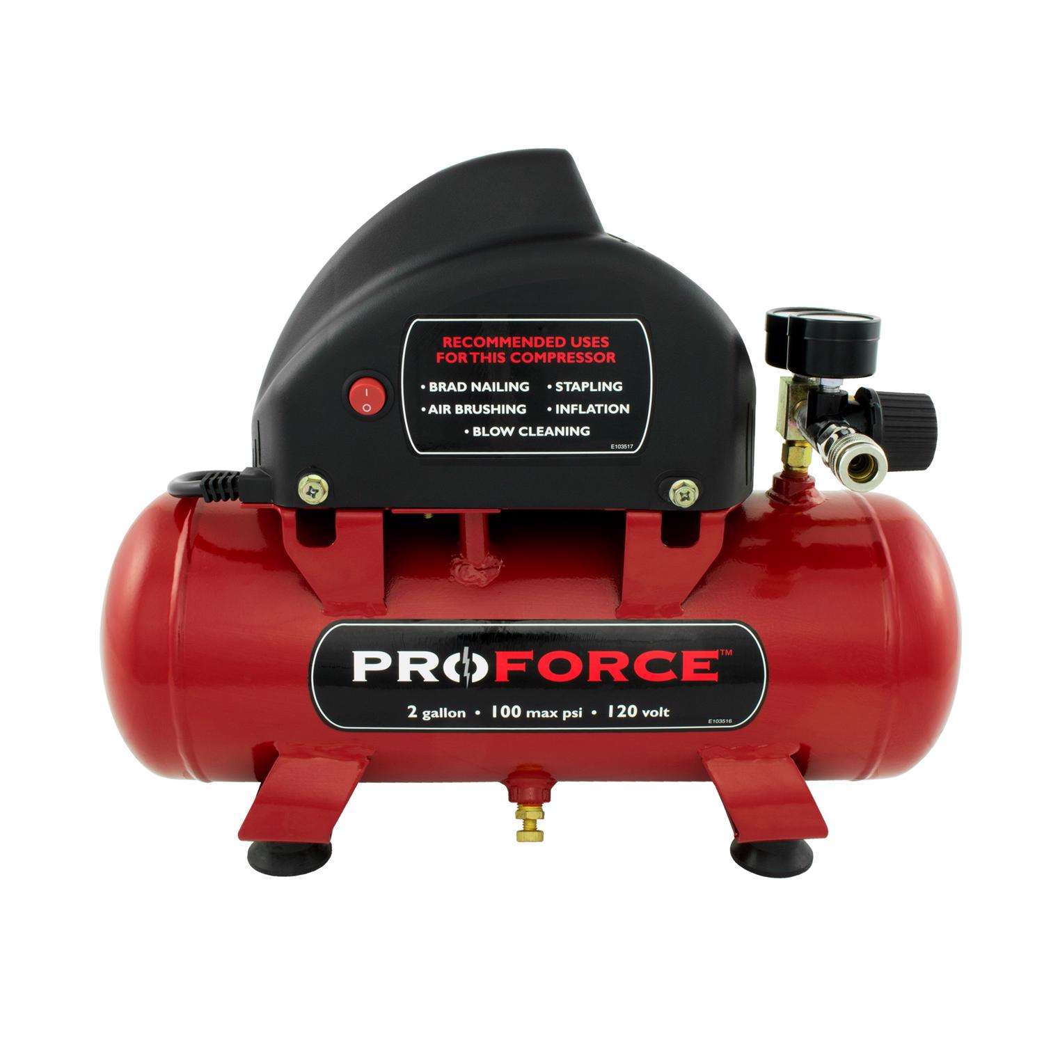 Pro Force 2 gal Horizontal Portable Air Compressor Tank 100 psi - Ace ...