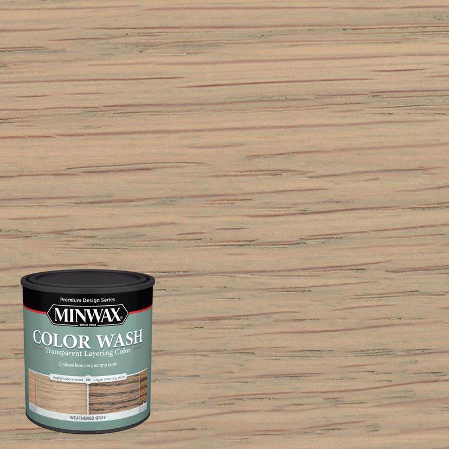 Minwax Color Wash Transparent Weathered Gray Water-Based Wood Stain 1 ...
