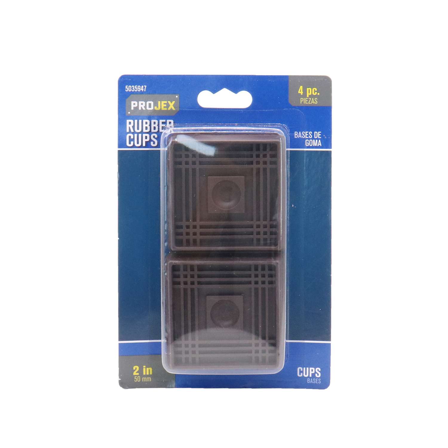 Projex Rubber Caster Cup Brown Square 2 in. W X 2 in. L 4 pk - Ace Hardware