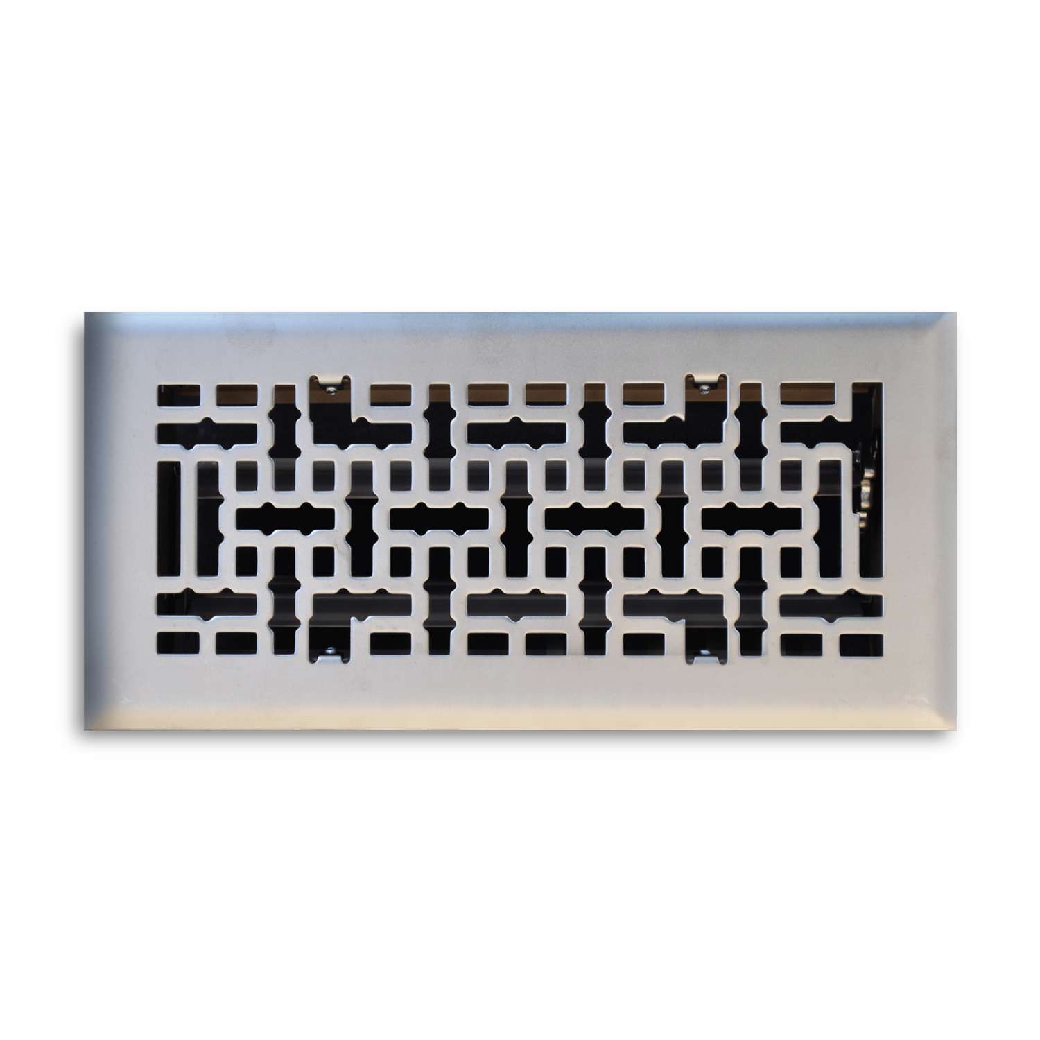 Tru Aire 4 in. H X 12 in. W 1-Way Satin Silver Steel Floor Diffuser ...