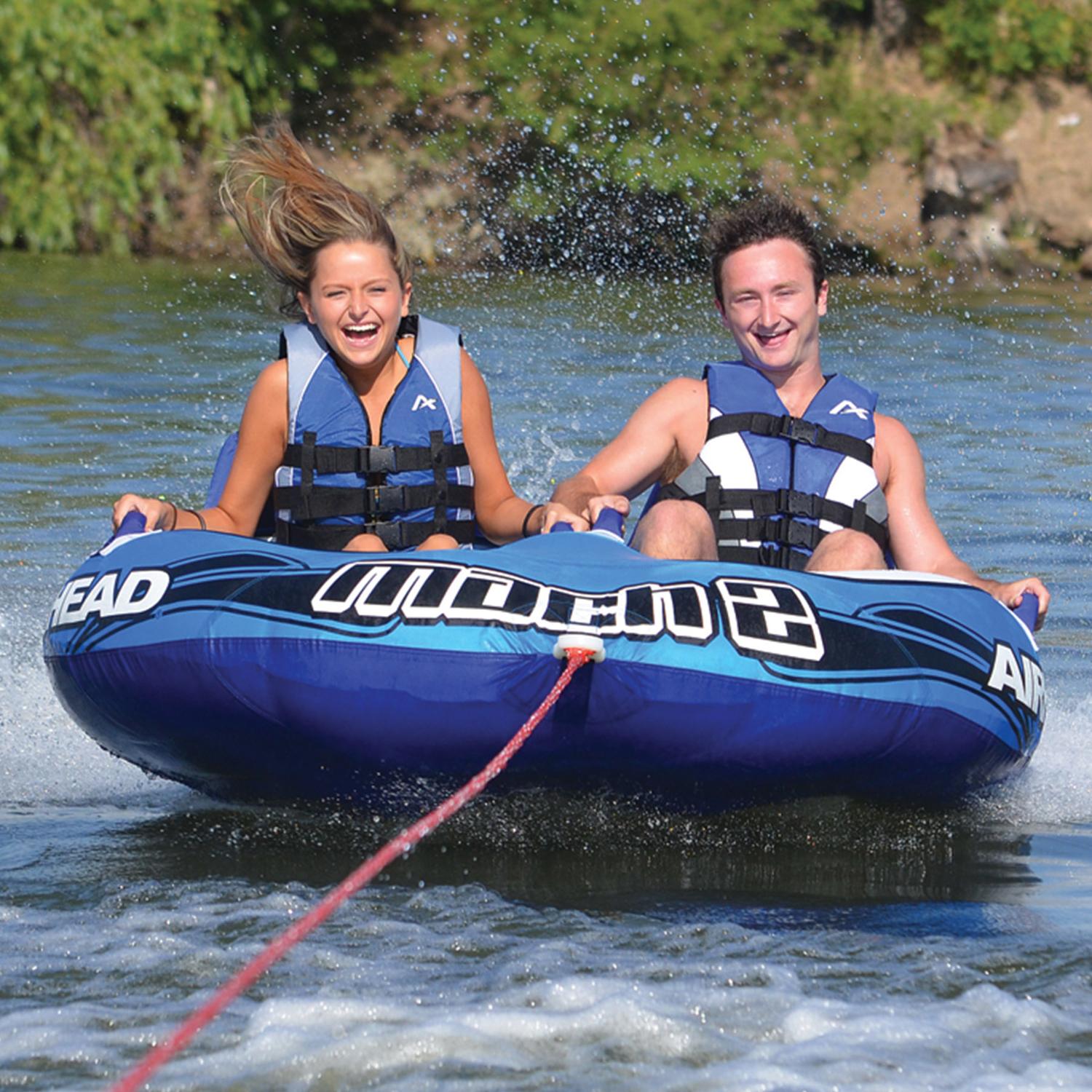 Airhead Nylon Inflatable Blue Mach 2 Cockpit Towable Tube 69 in. W X 69 ...