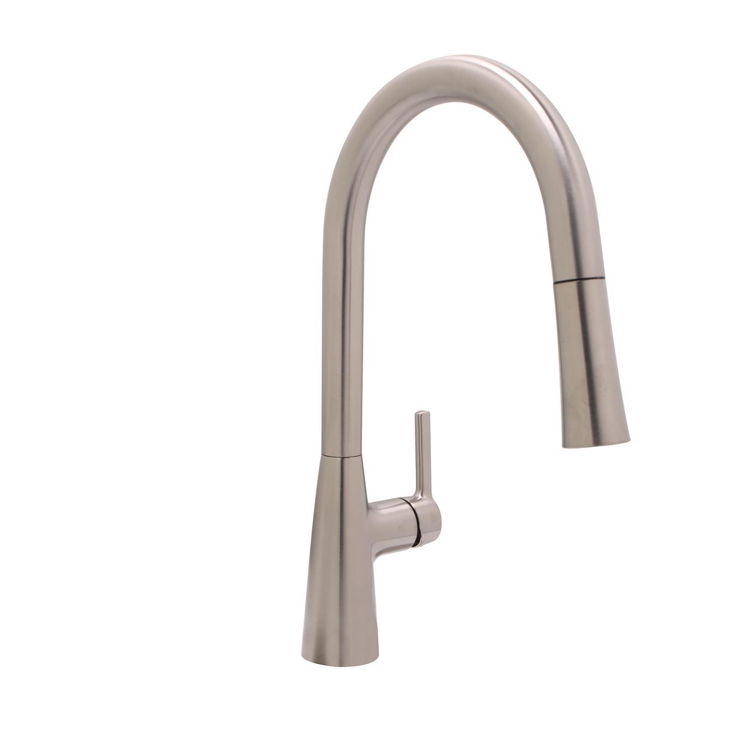 Huntington Brass Vezzo One Handle Satin Nickel Pull-Down Kitchen Faucet ...