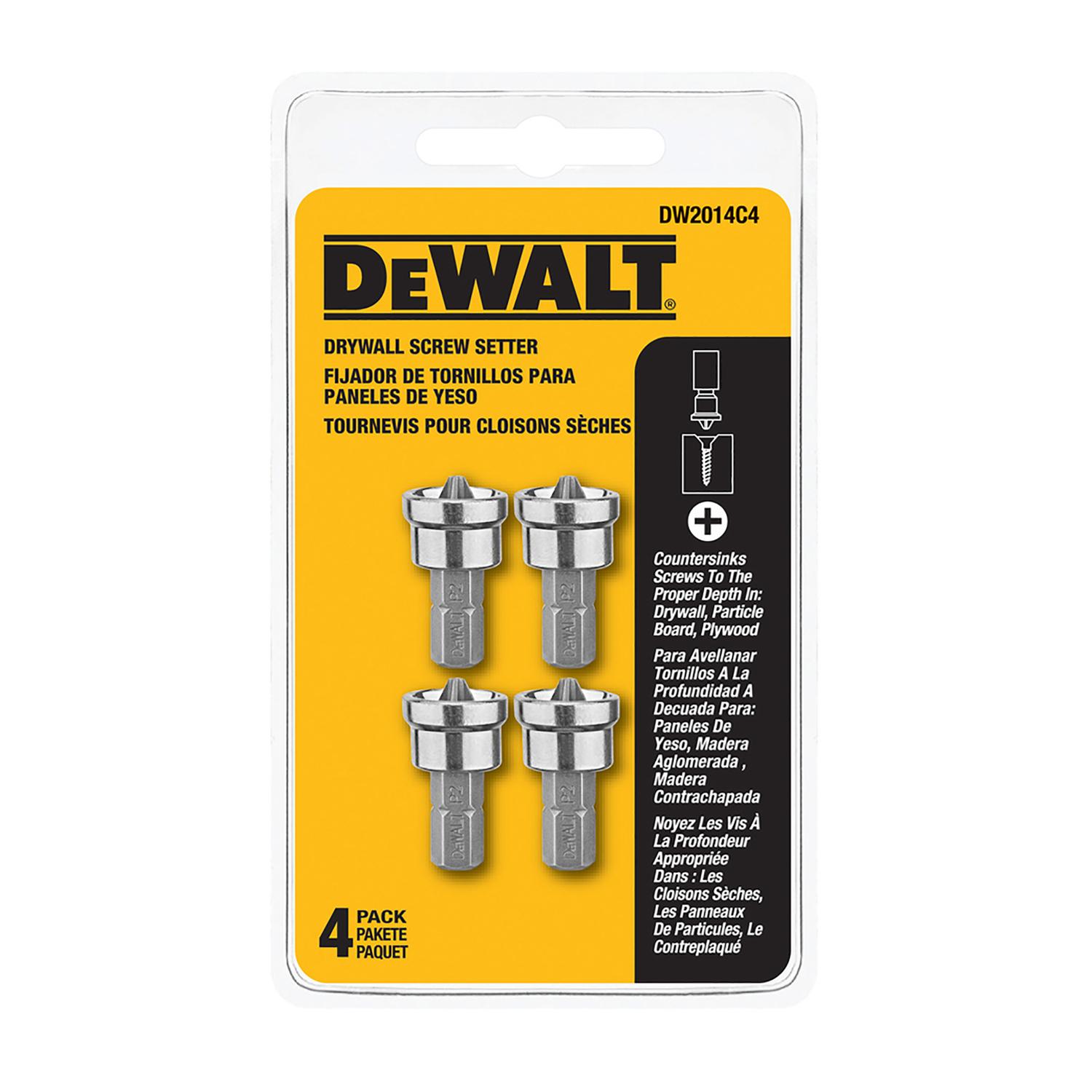 DeWalt Phillips Drywall Screw Setter S2 Tool Steel 4 pc Mfr DW2014C4 Ace Hardware
