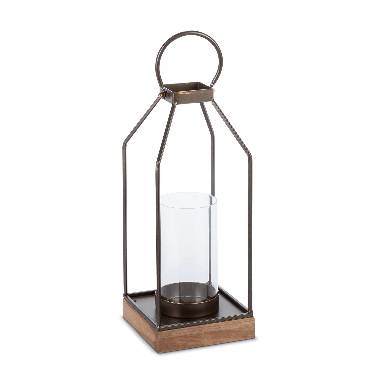 Gerson Lantern Metal Lantern With Wood Base Metal 1 pk - Ace Hardware