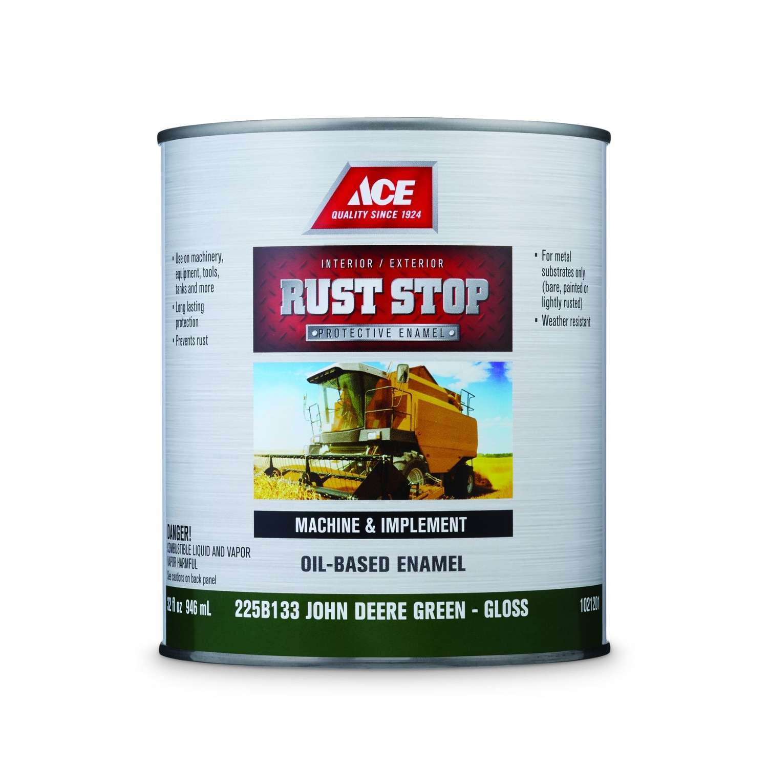 Ace Rust Stop Indoor/Outdoor Gloss John Deere Green Oil-Based Enamel ...