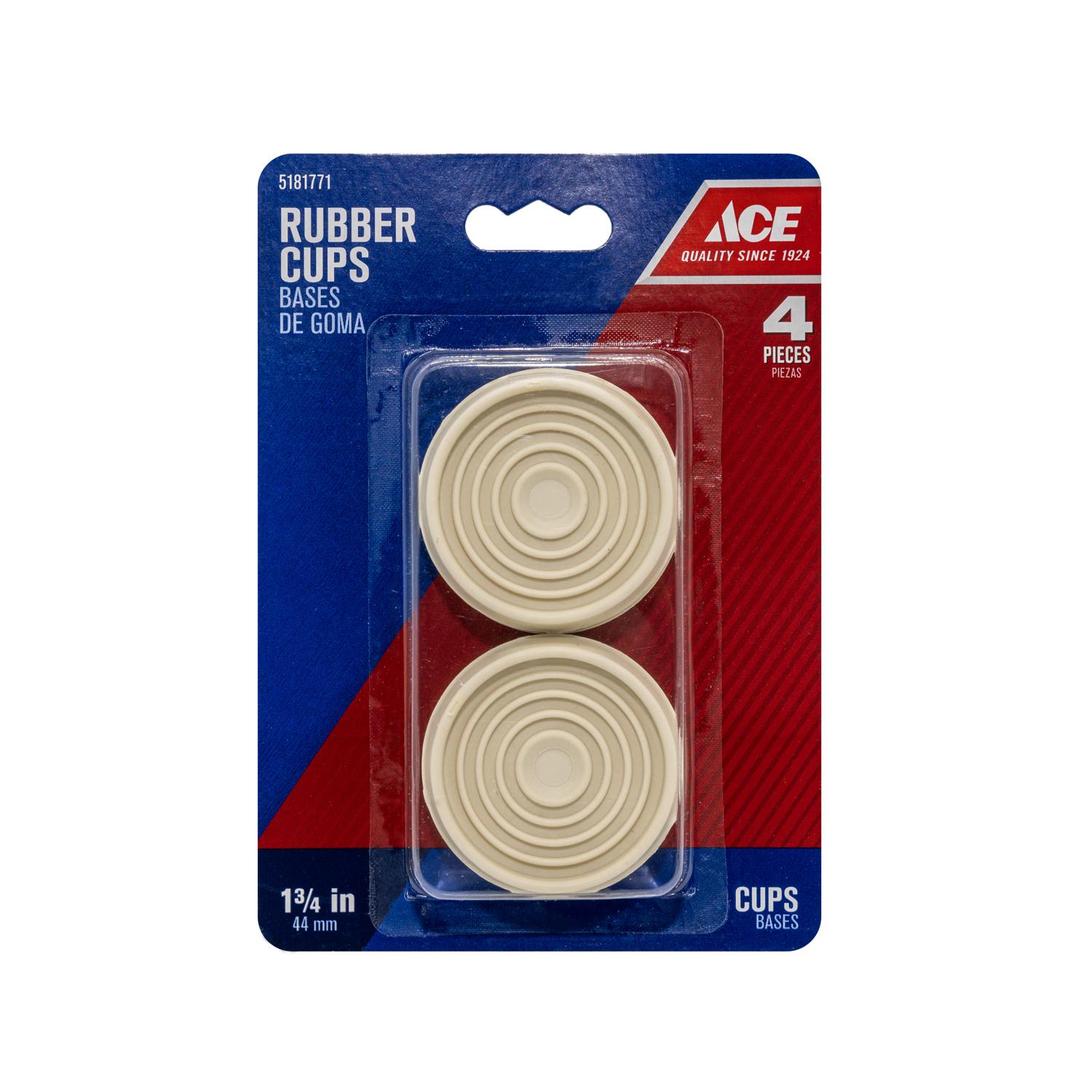 Ace Rubber Caster Cup White Round 1-3/4 in. W 4 pk - Ace Hardware