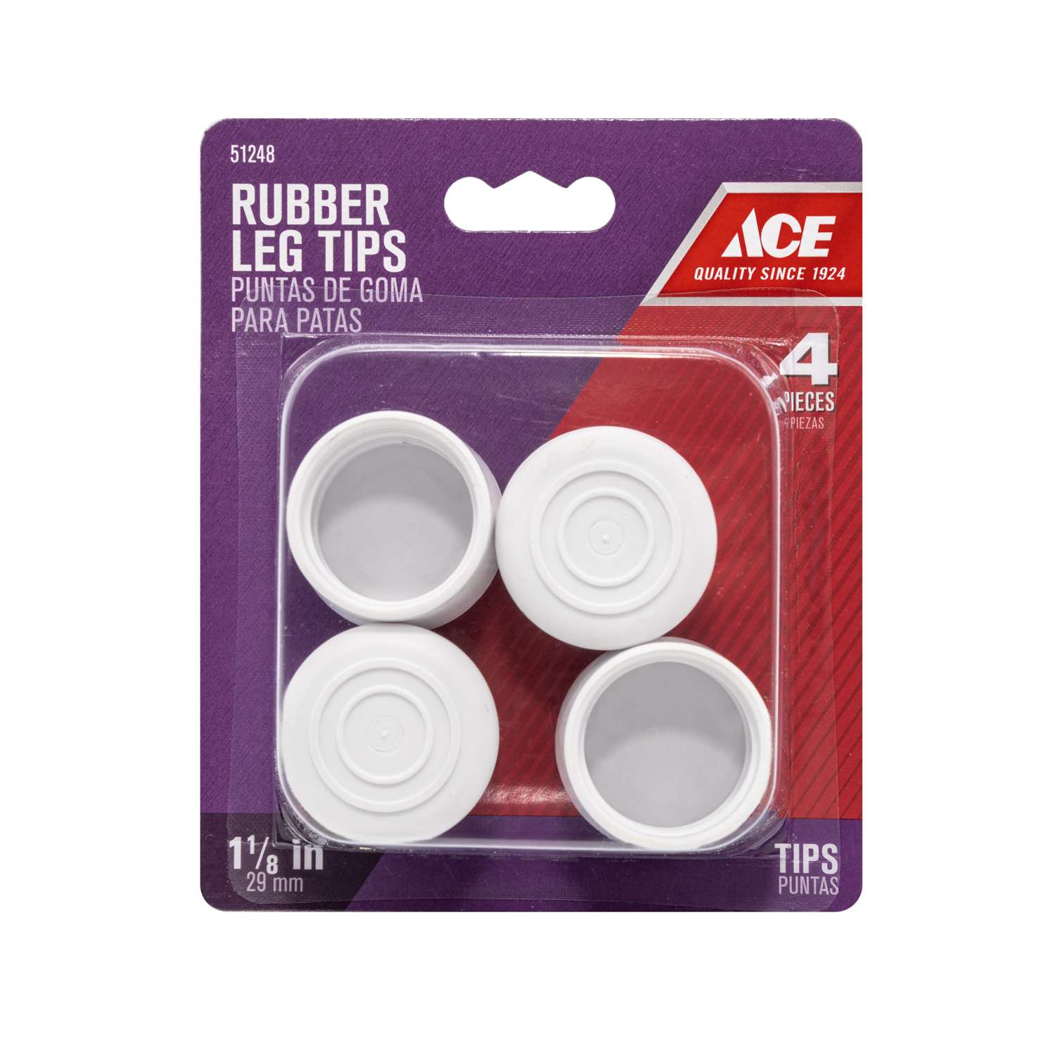 Ace Rubber Leg Tip Off-White Round 1-1/8 in. W 4 pk - Ace Hardware