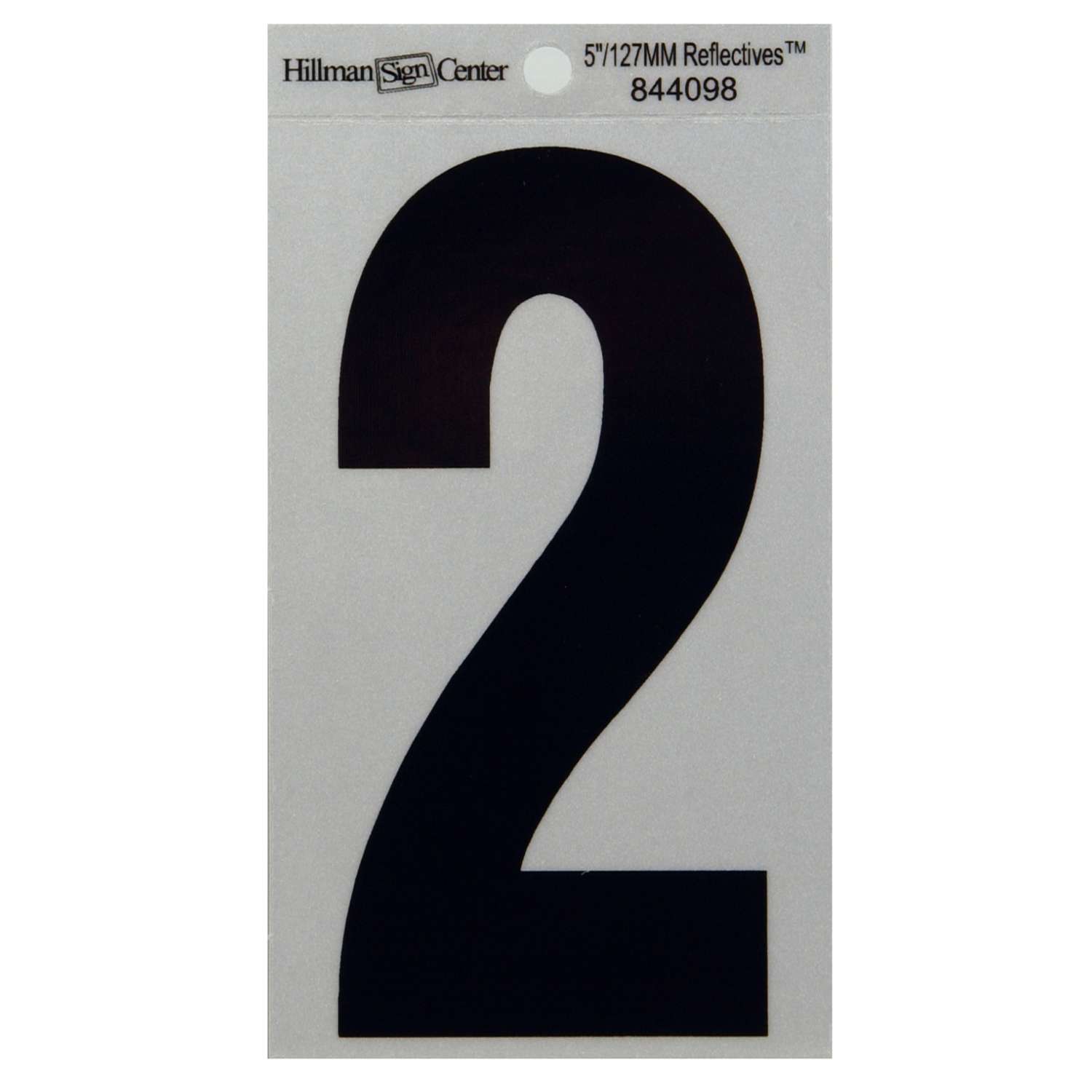 Hillman 5 in. Reflective Black Vinyl Self-Adhesive Number 2 1 pc - Ace ...
