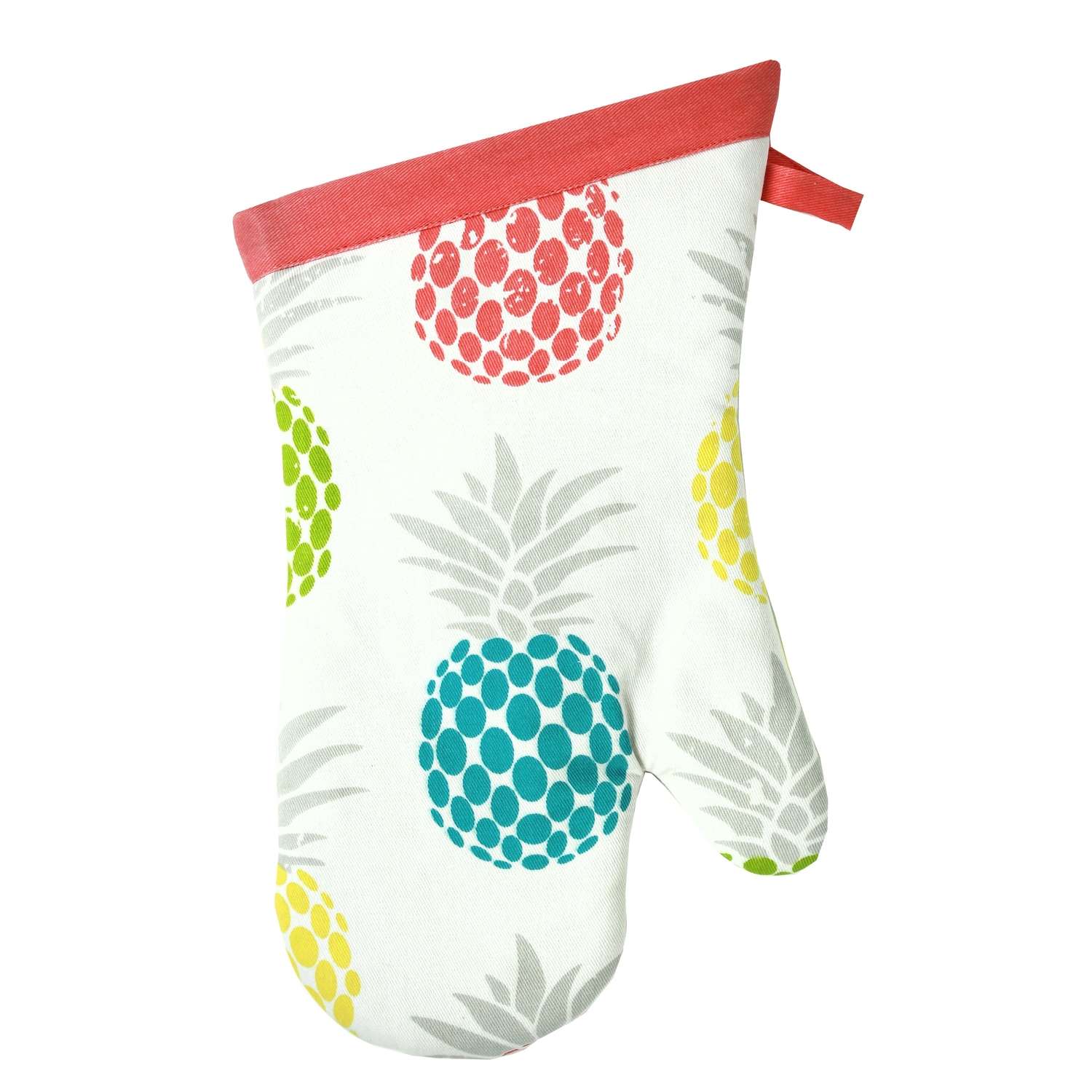 Mu Kitchen MUmitt Multi-Colored Pineapples Cotton/Terry Oven Mitt Mfr ...