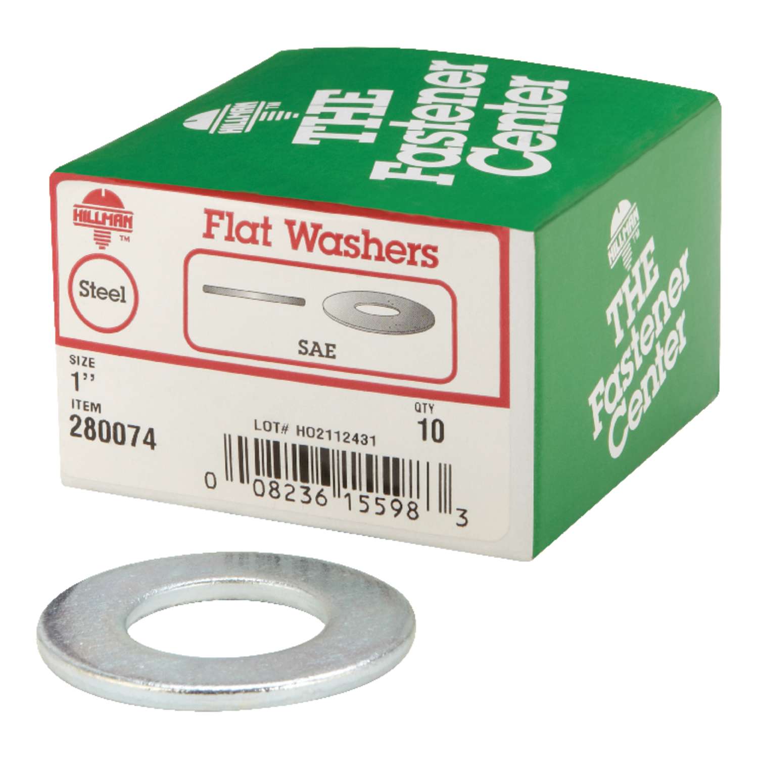 Hillman Zinc-Plated Steel 1 in. SAE Flat Washer 10 pk - Ace Hardware