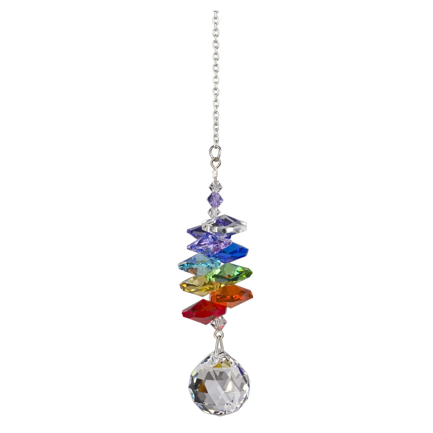 Woodstock Chimes Crystal Rainbow Cascade Crystal 9 in. Ball Wind Chime ...