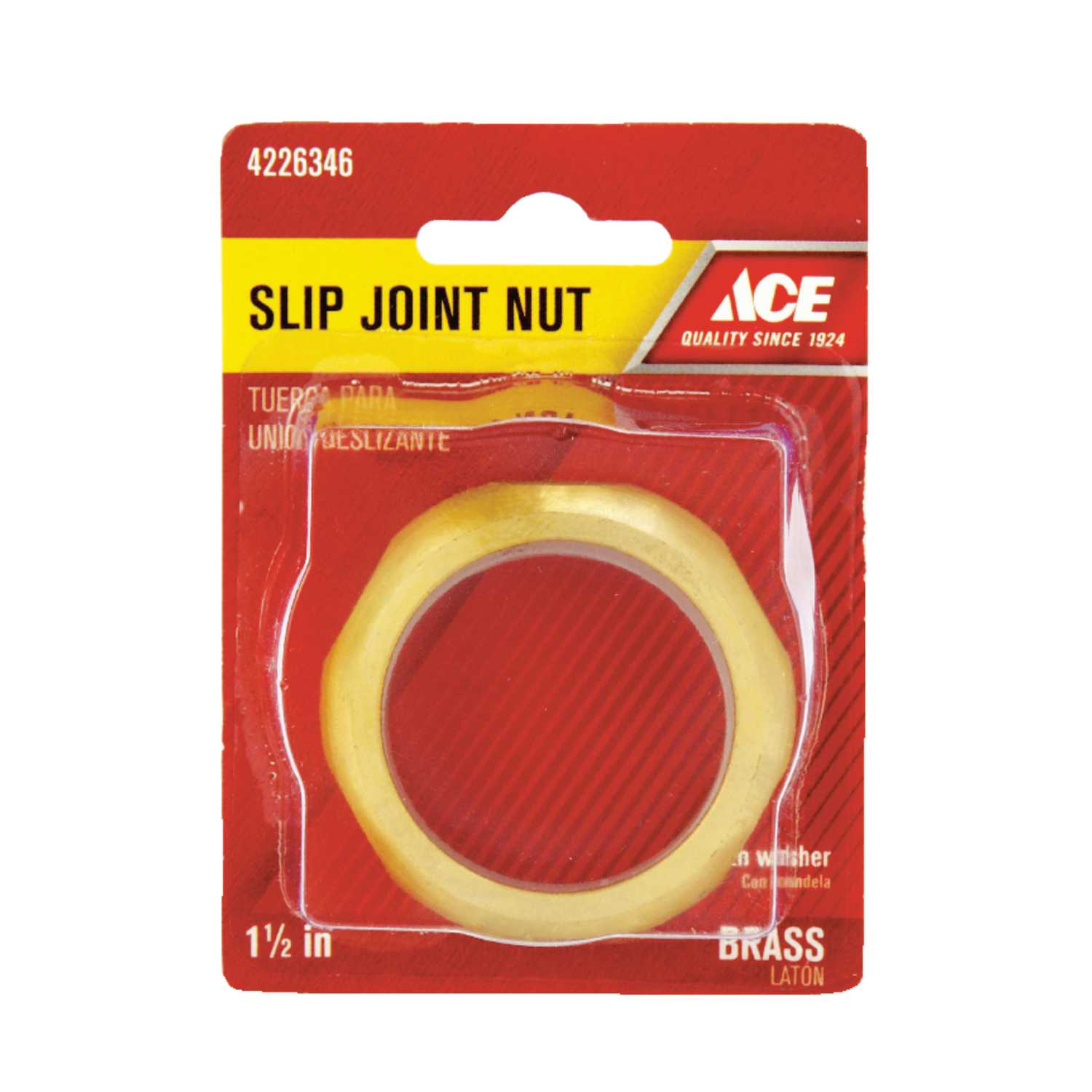Ace 1-1/2 in. Dia. Brass Slip Joint Nut - Ace Hardware