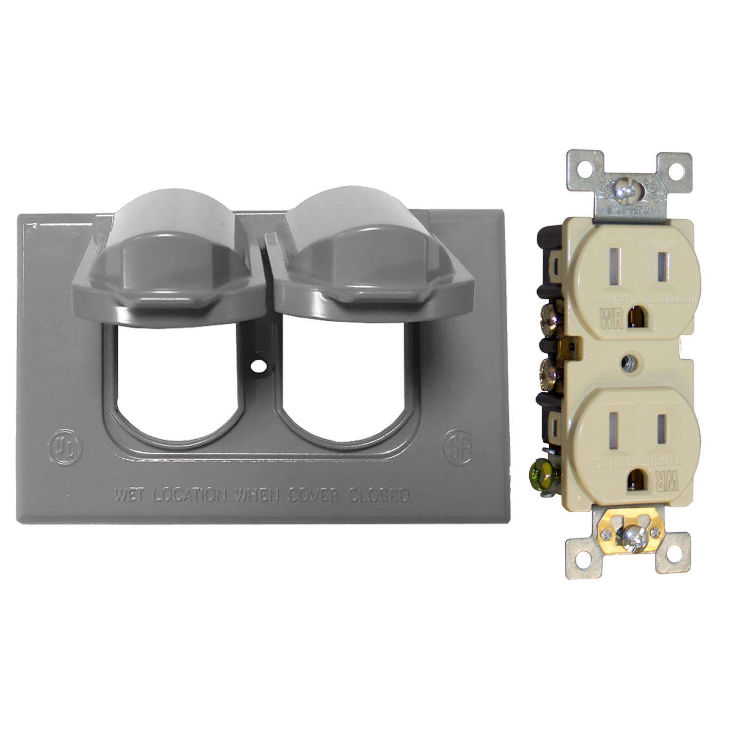 Sigma Electric Rectangle Metal 1 gang 2.83 in. H X 4.58 in. W Duplex ...