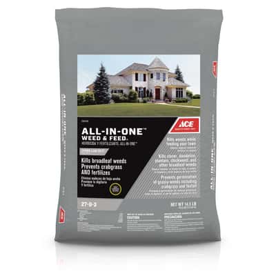Ace All-in-One 27-0-3 Weed & Feed Lawn Fertilizer For Multiple Grasses ...
